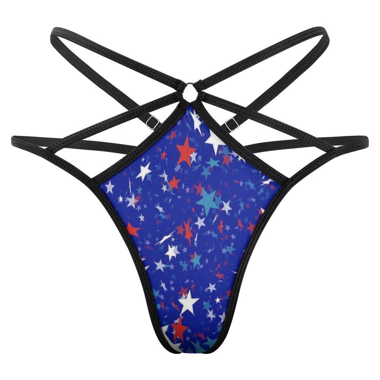 American Flag Blue Red White Open Type Women's Panties Crotch Opening G ...