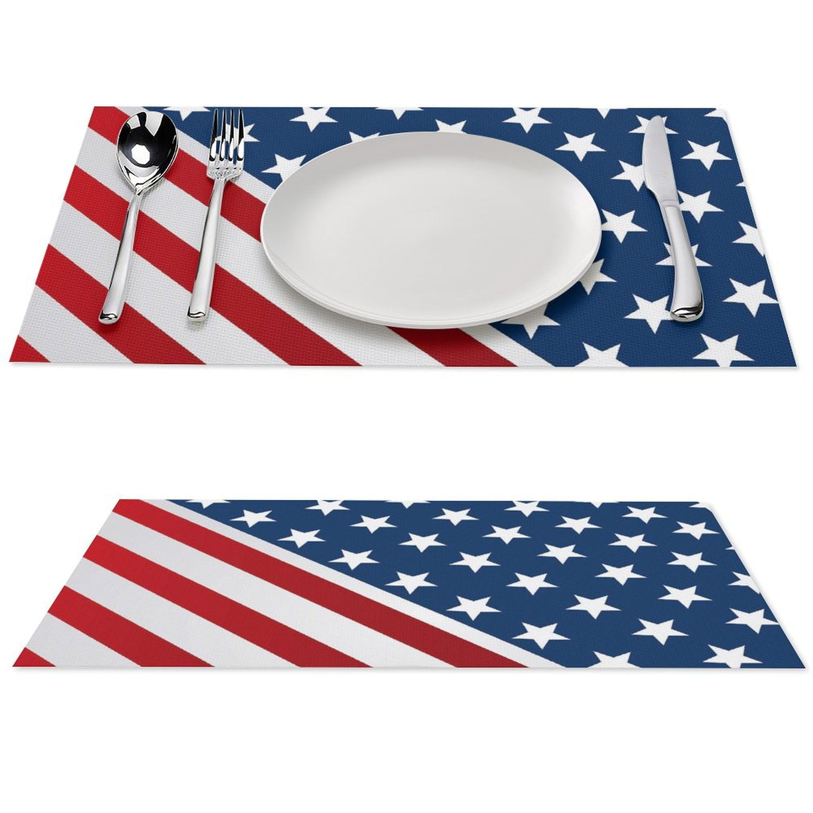 American Flag Blue Red White PVC Waterproof Place Mats Placemats Dining ...