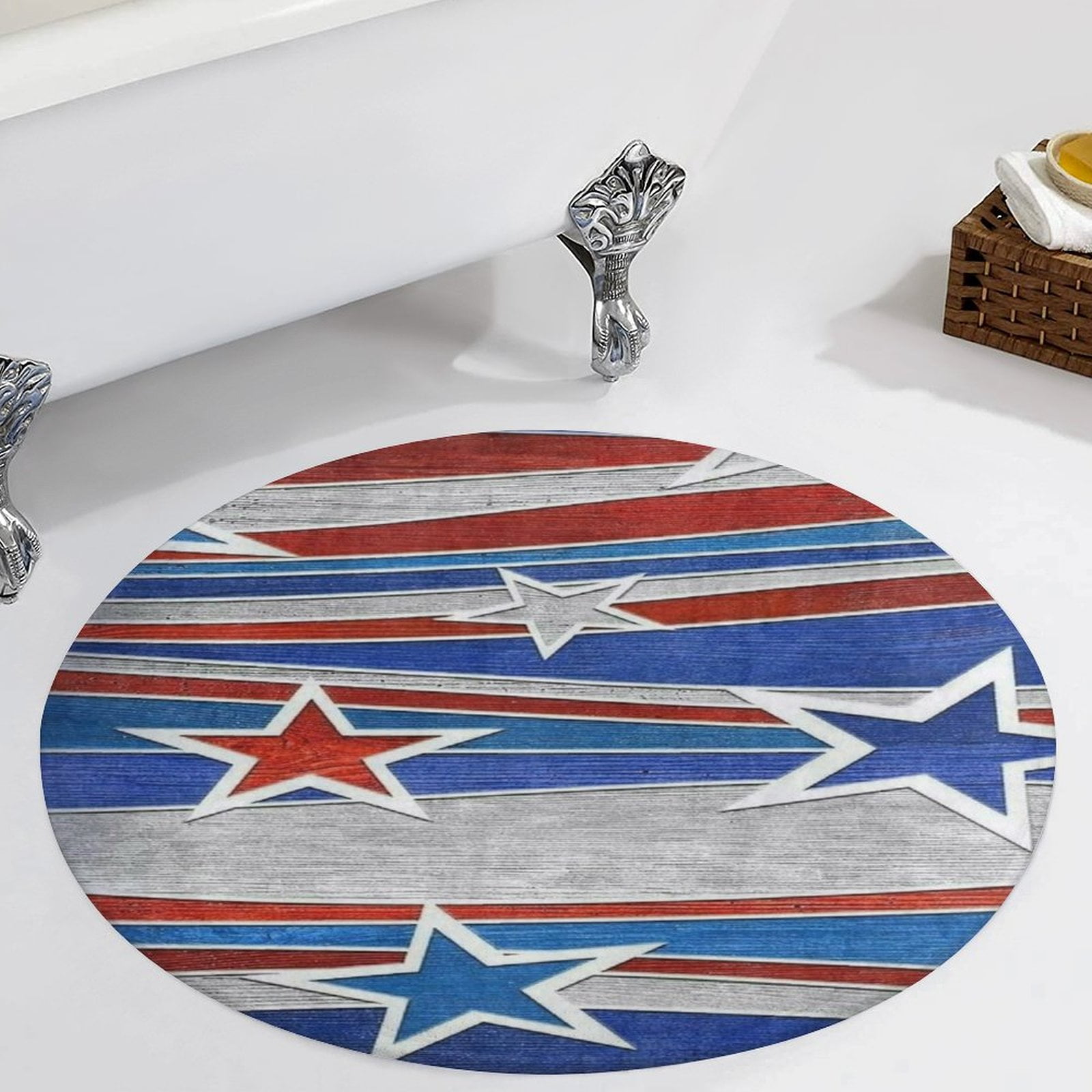 American Flag Blue Red White Round Carpet Circle Rug Outdoor Patio Area ...