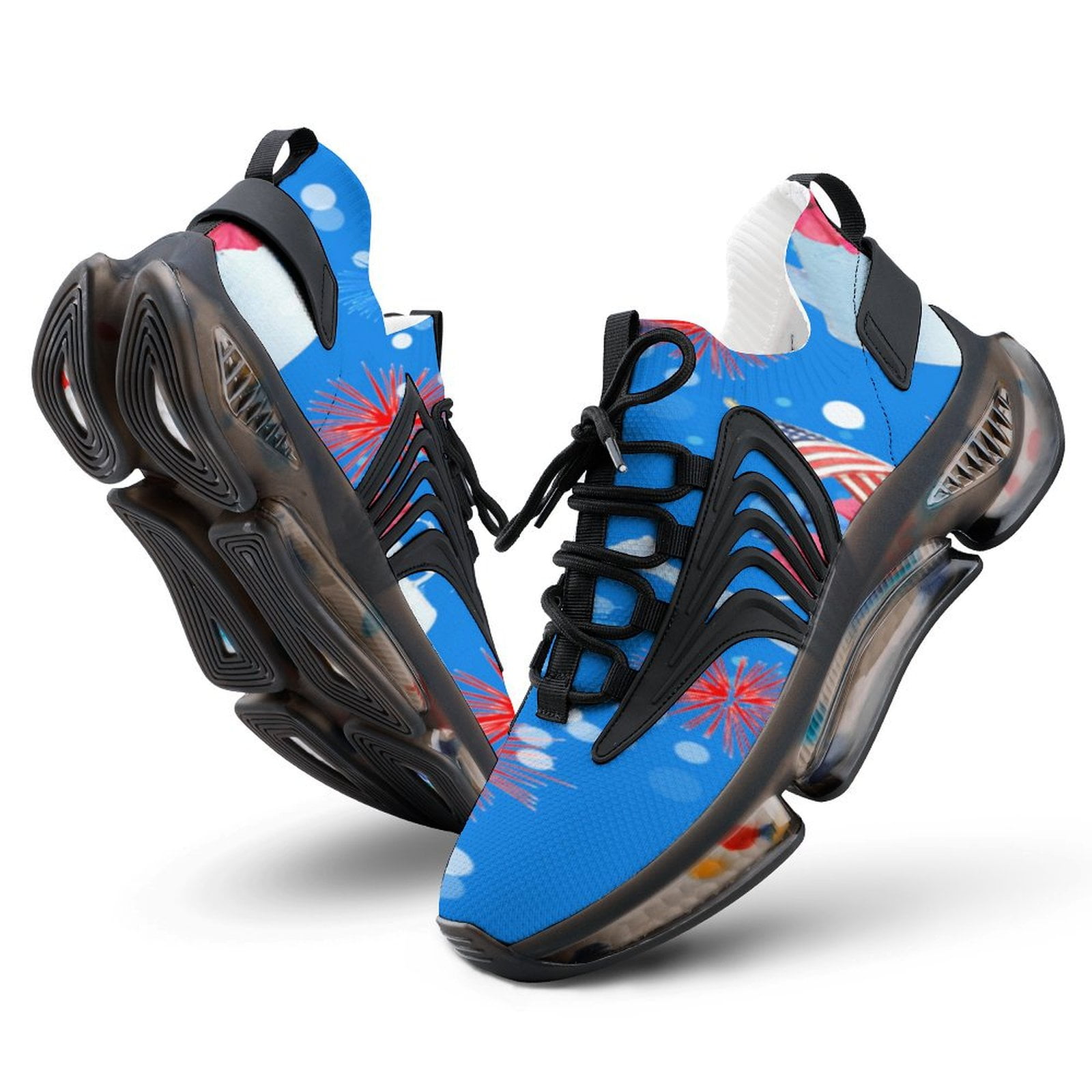 American Flag Blue Red White Walking Shoes for Men Woman Lightweight ...