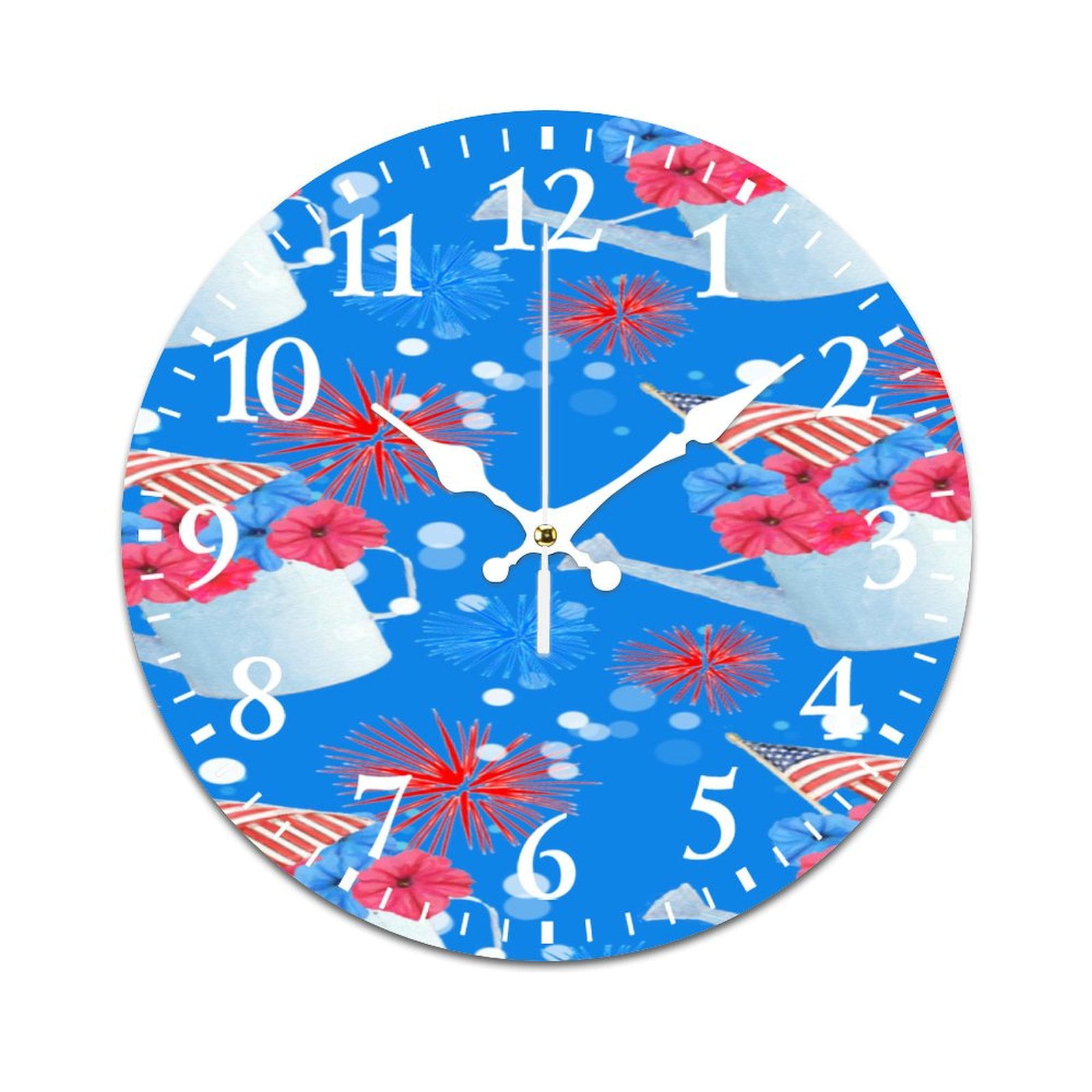 American Flag Blue Red White Wall Clock Modern Design Clocks Wall ...