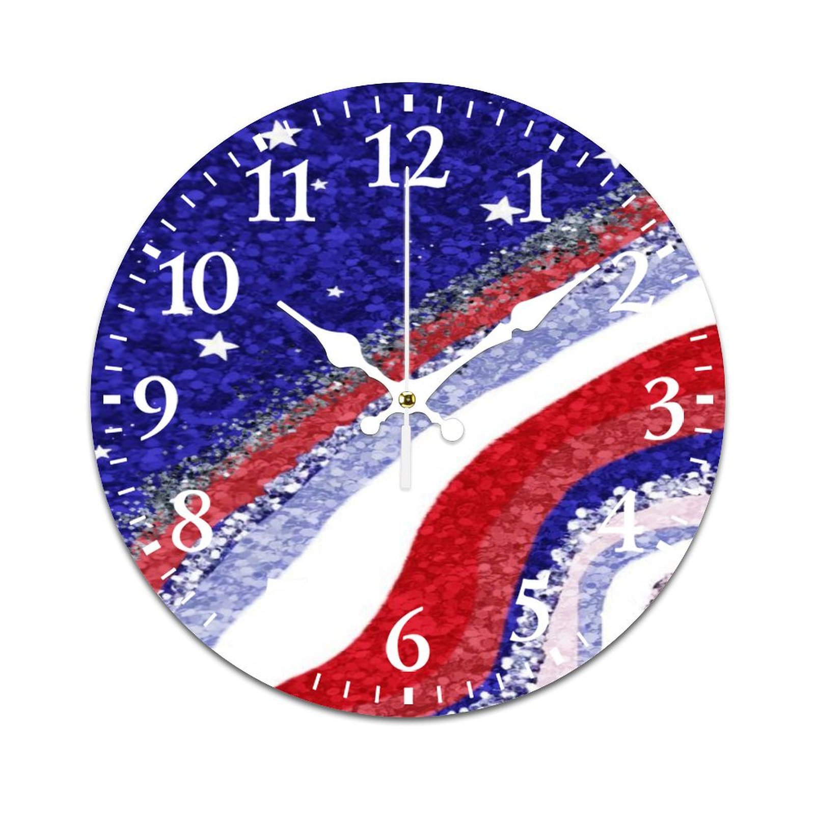 American Flag Blue Red White Wall Clock Modern Design Clocks Wall ...