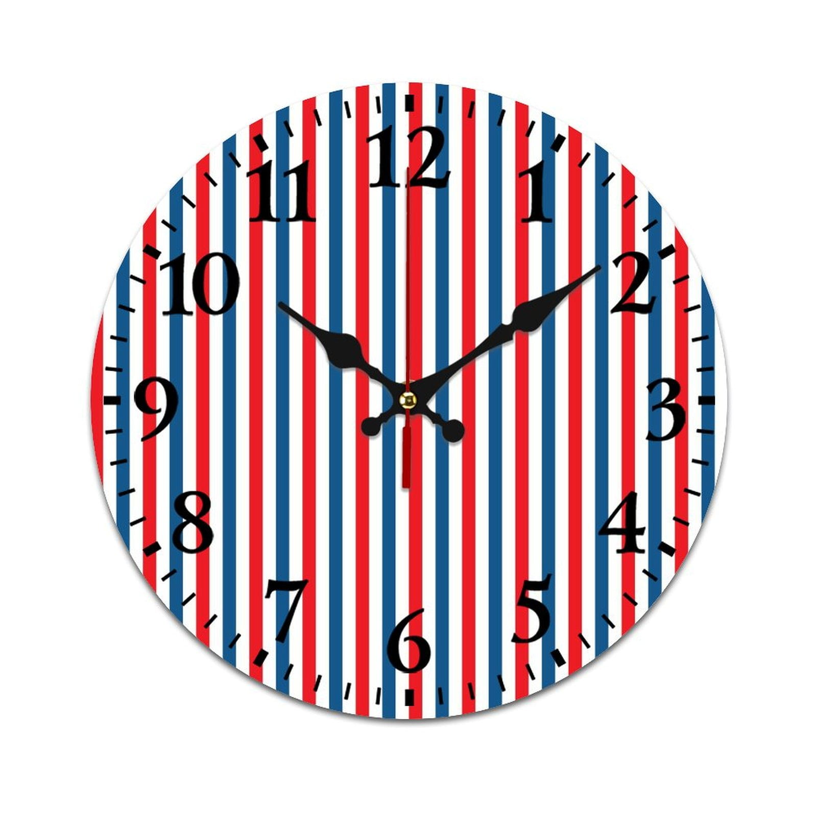 American Flag Blue Red White Wall Clock Modern Design Clocks Wall ...