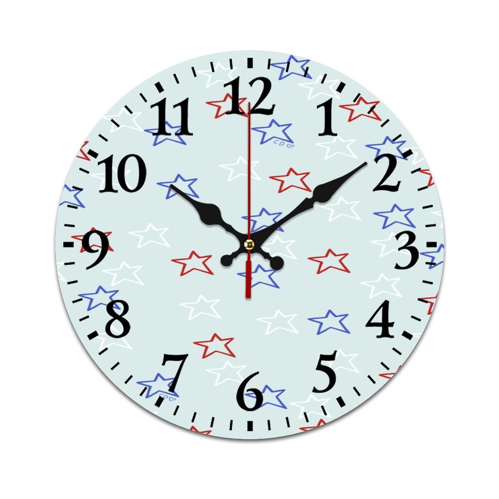 American Flag Blue Red White Wall Clock Modern Design Clocks Wall ...