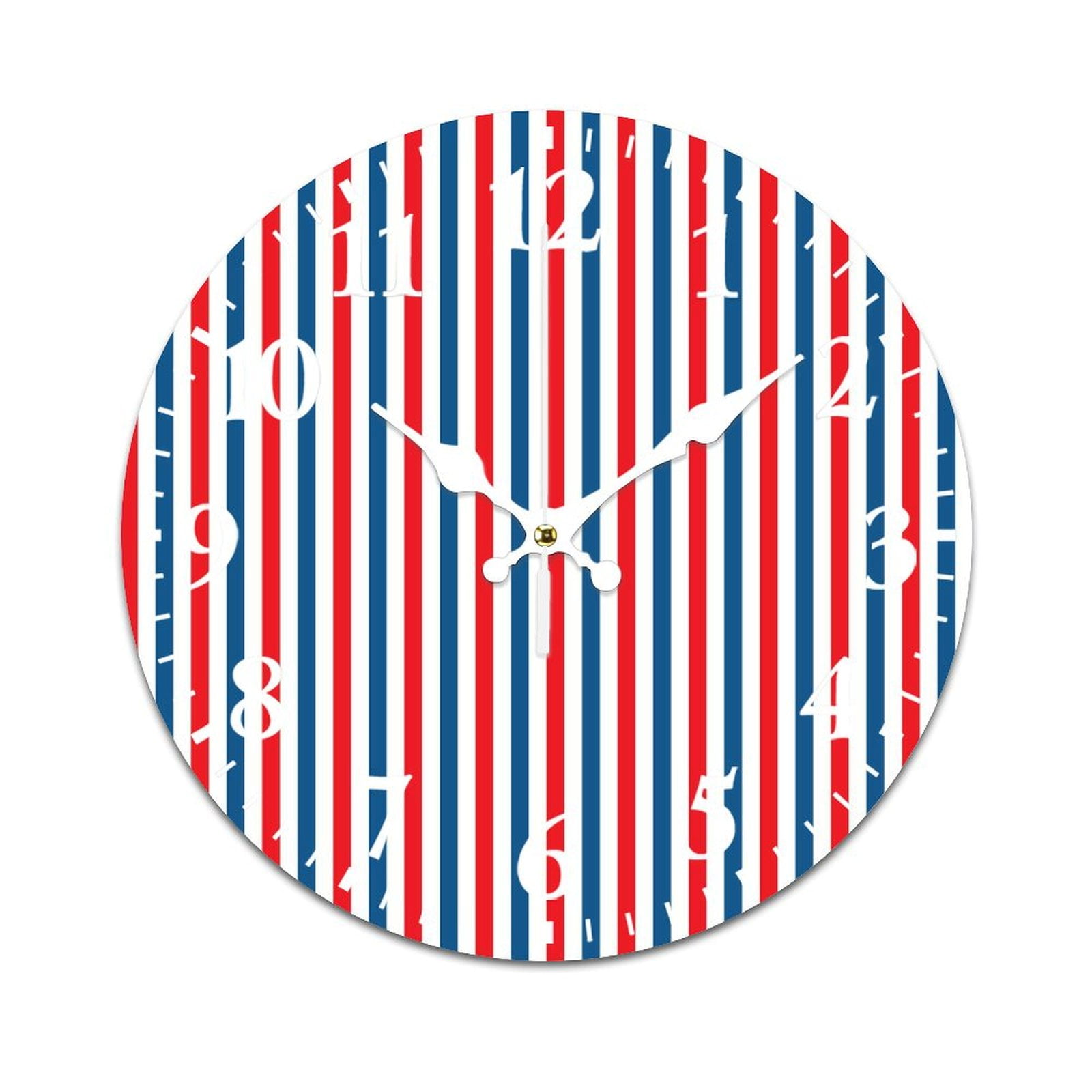 American Flag Blue Red White Wall Clock Modern Design Clocks Wall ...