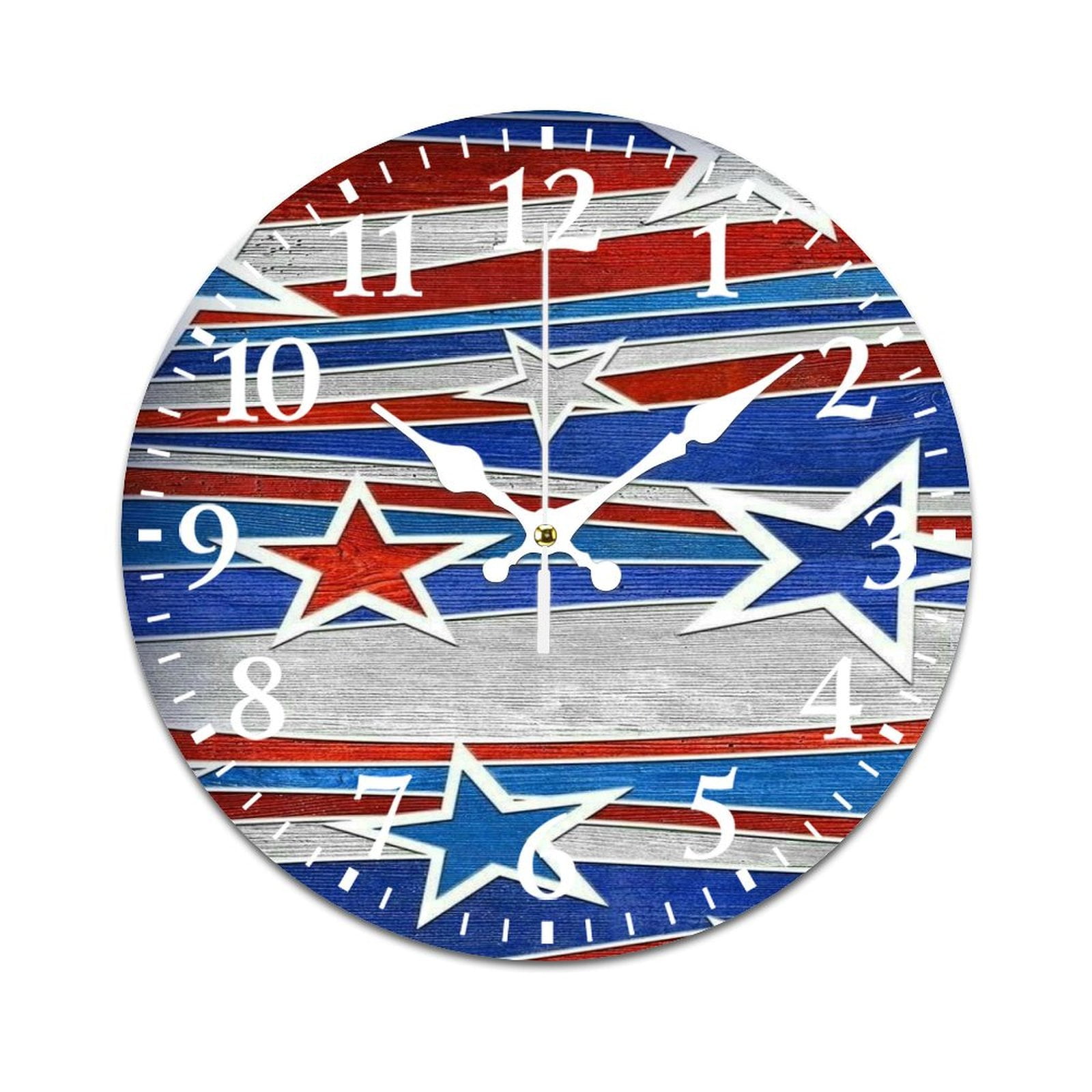 American Flag Blue Red White Wall Clock Modern Design Clocks Wall ...