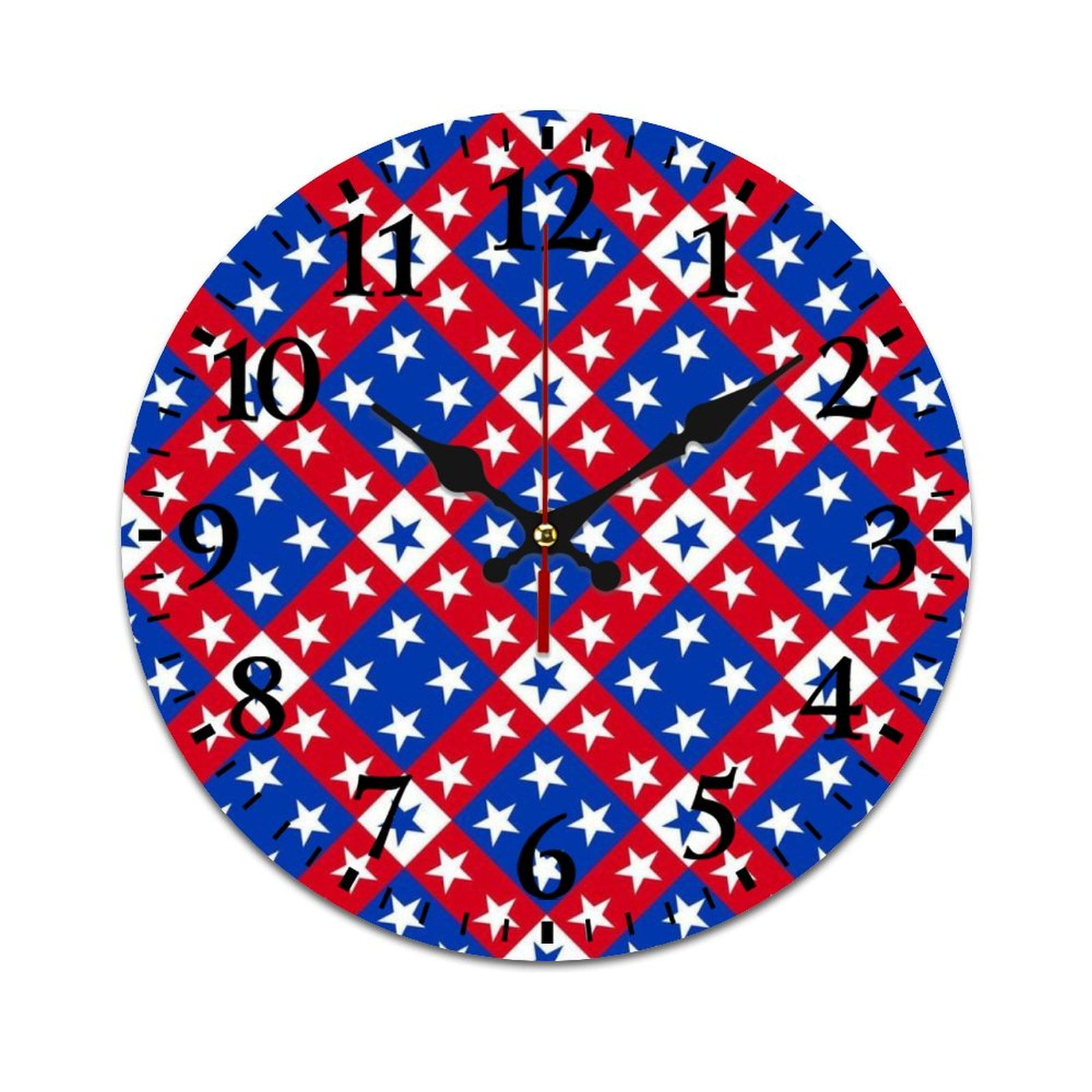 American Flag Blue Red White Wall Clock Modern Design Clocks Wall ...