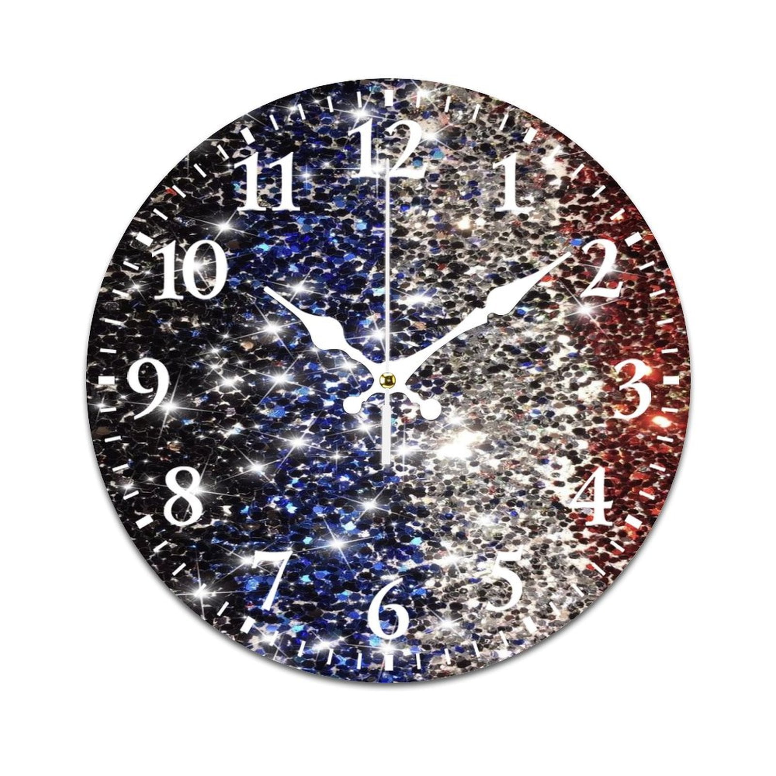 American Flag Blue Red White Wall Clock Modern Design Clocks Wall ...