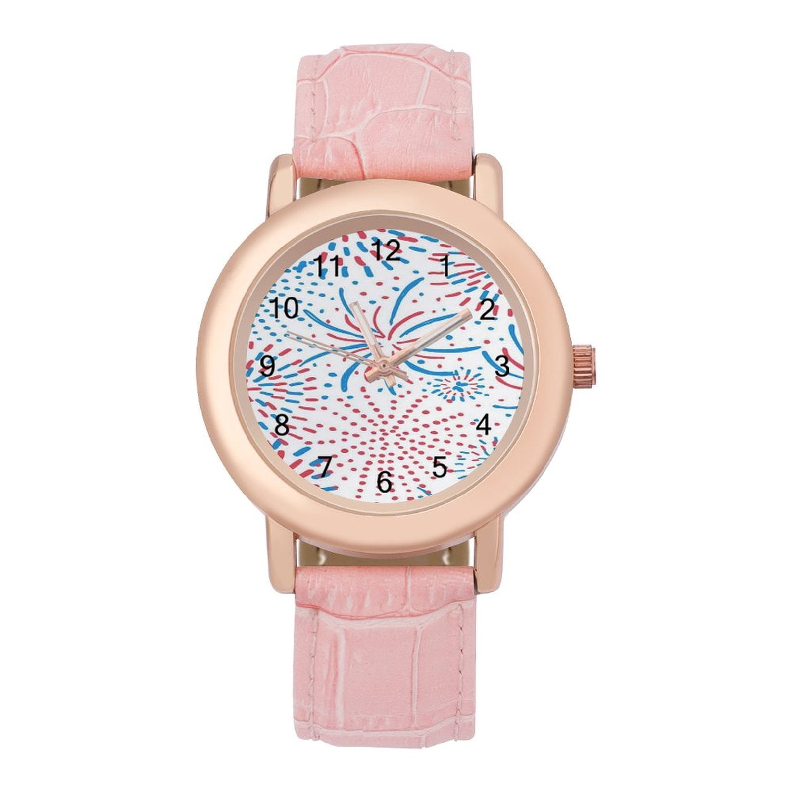 American Flag Blue Red White Women's Leather Strap Watch Elegant ...