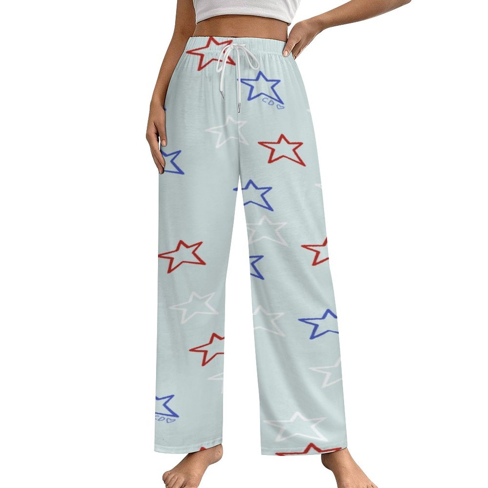 American Flag Blue Red White Women's Pajamas Pajama Pants Women's ...