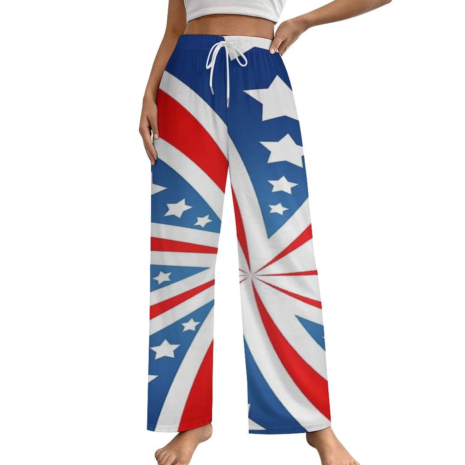 American Flag Blue Red White Women's Pajamas Pajama Pants Women's ...