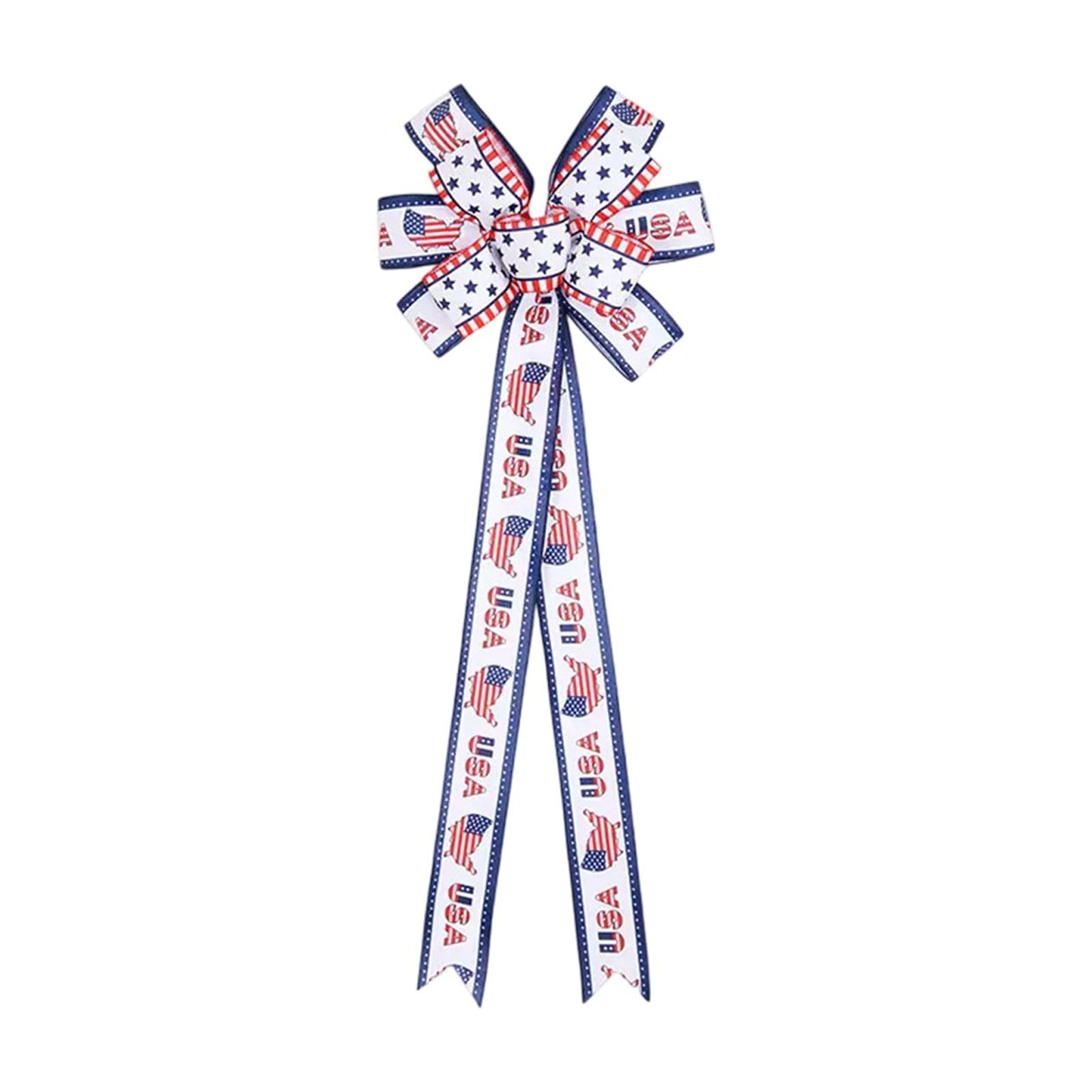 American Flag Bow Independence Day Party Decoration Ribbon Knot Hanging ...