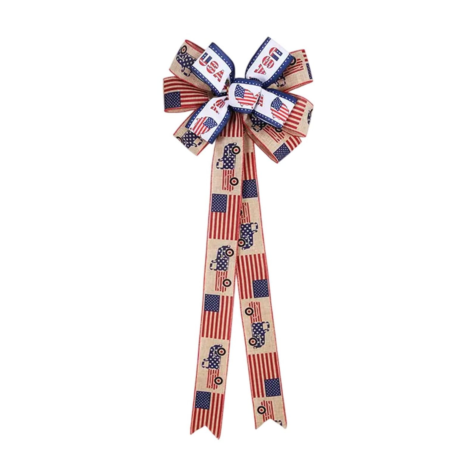 American Flag Bow Ribbon Knot Hanging Decor for Independence Day, Five ...