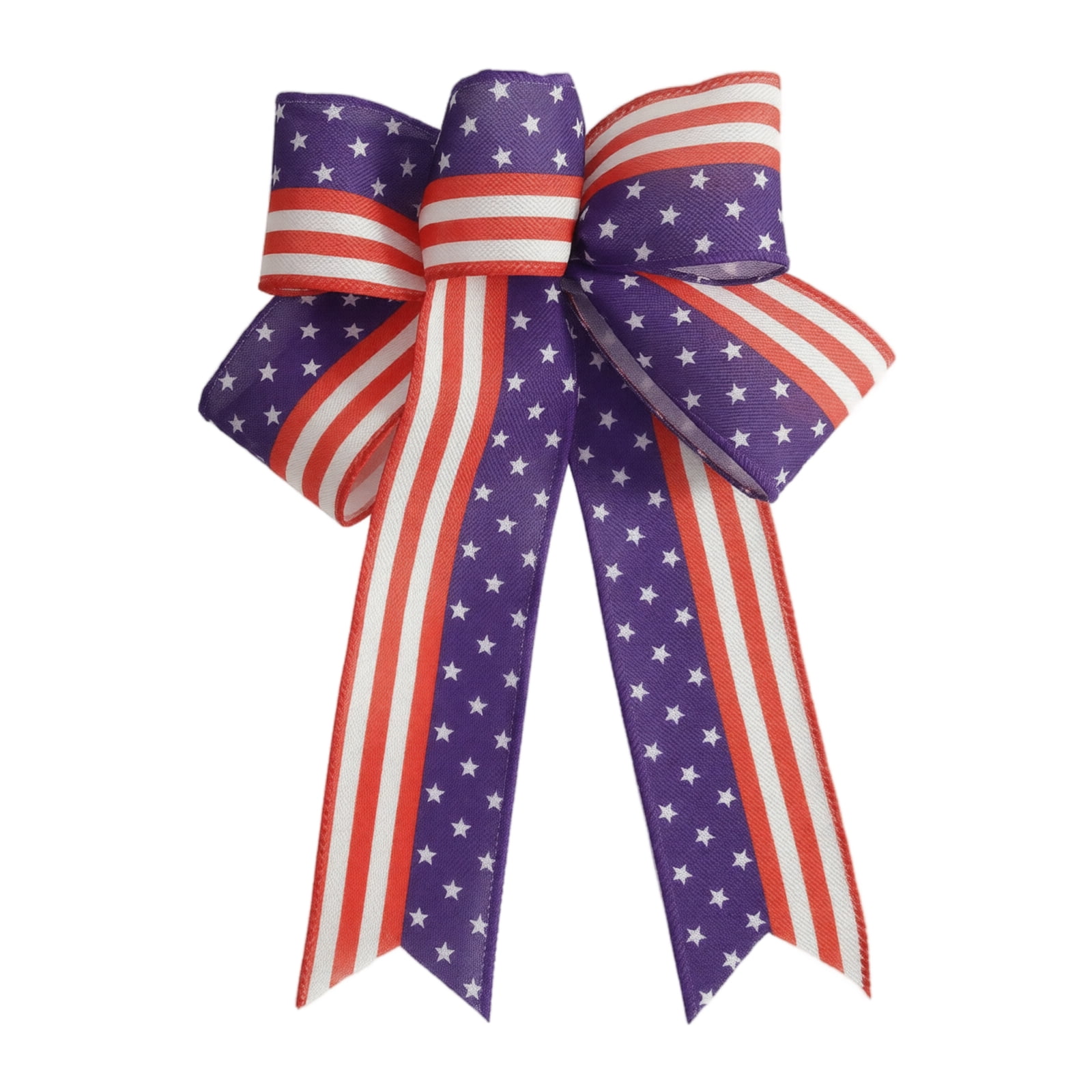 American Flag Bow Wreath Ornament, Patriotic Star & Stripes Ribbon Bow ...