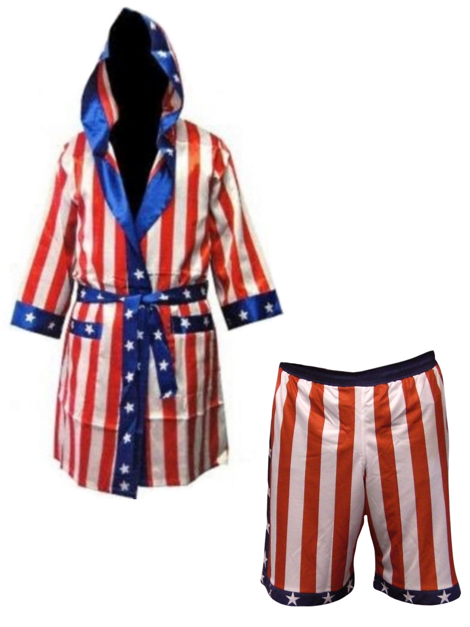 American Flag Boxer Costume Robe And Shorts Rocky Balboa Creed Adonis ...