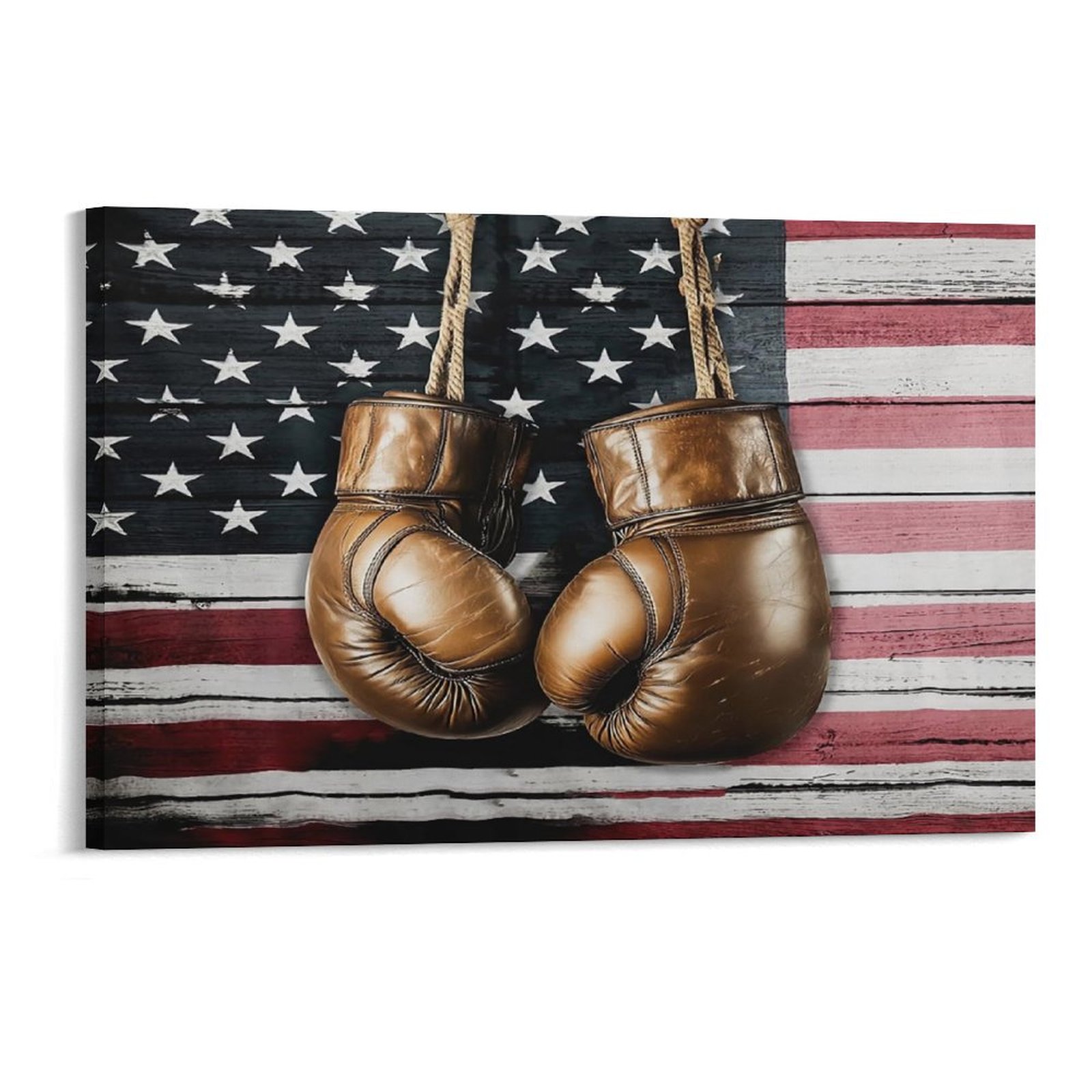 American Flag Boxing Game Theme Canvas Prints Wall Art，Winter Scene ...