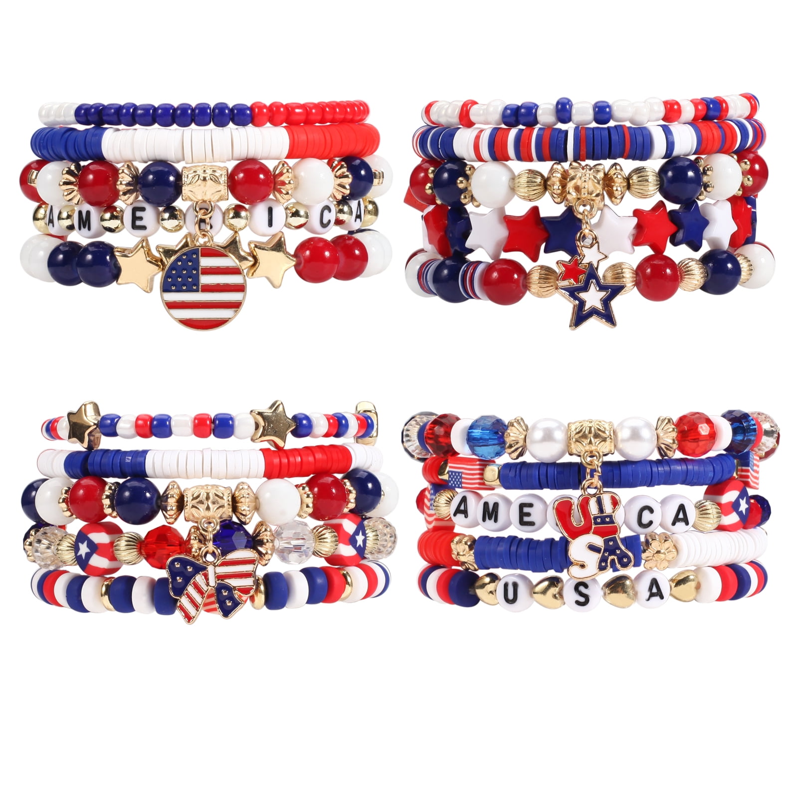 American Flag Bracelet, 4th of July Independence Day, Patriotic Stars ...