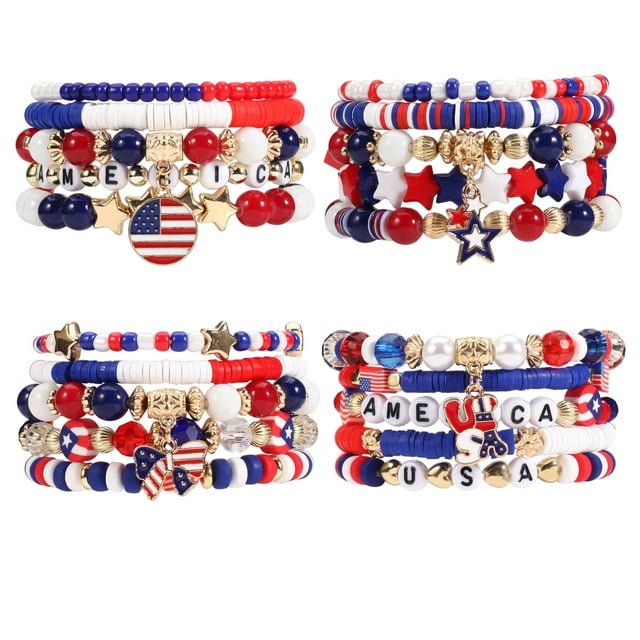 American Flag Bracelet, 4th of July Independence Day, Patriotic Stars ...
