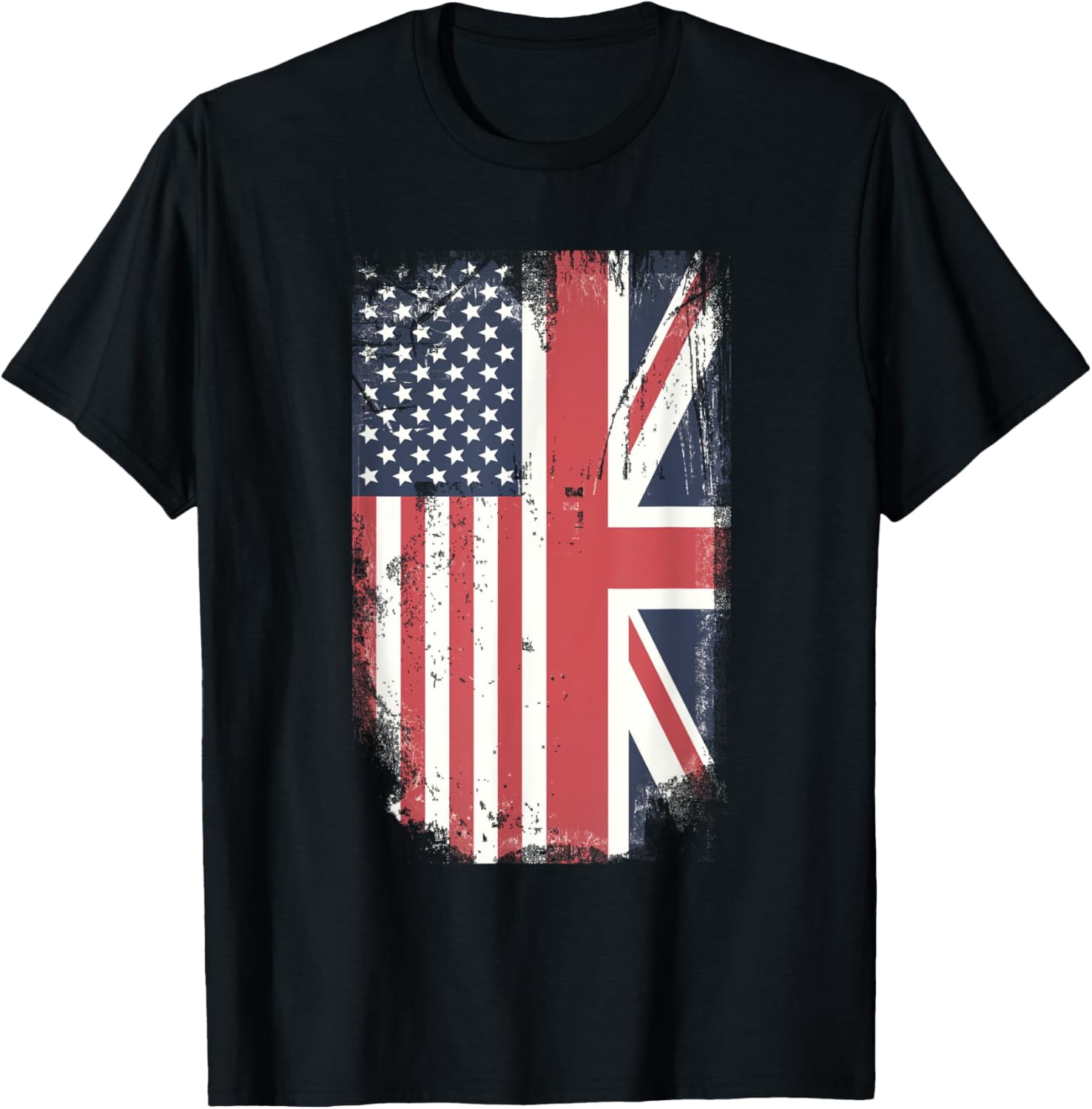 American Flag & British Flag USA UK Stars Stripes Union Jack T-Shirt ...