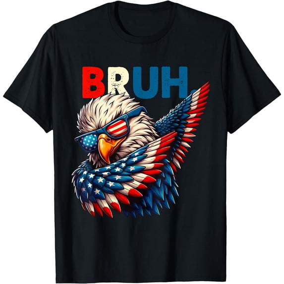 American Flag Bruh Dabbing Eagle Men Boys 4th of July T-Shirt - Walmart.com