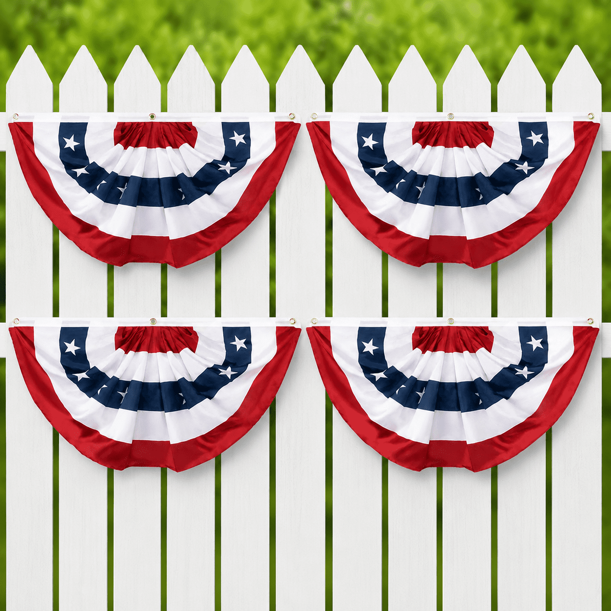 American Flag Bunting Flags Outdoor, 4 Pack Patriotic Bunting Outdoor ...