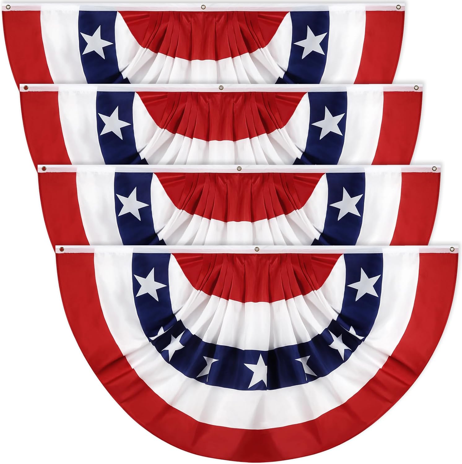 American Flag Bunting Outdoor 3x6 FT, 4th of July Pleated Large Fan ...