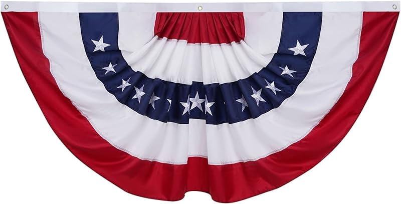 American Flag Bunting Outdoor 3x6 Ft US Pleated Fan Flag Stars in USA ...