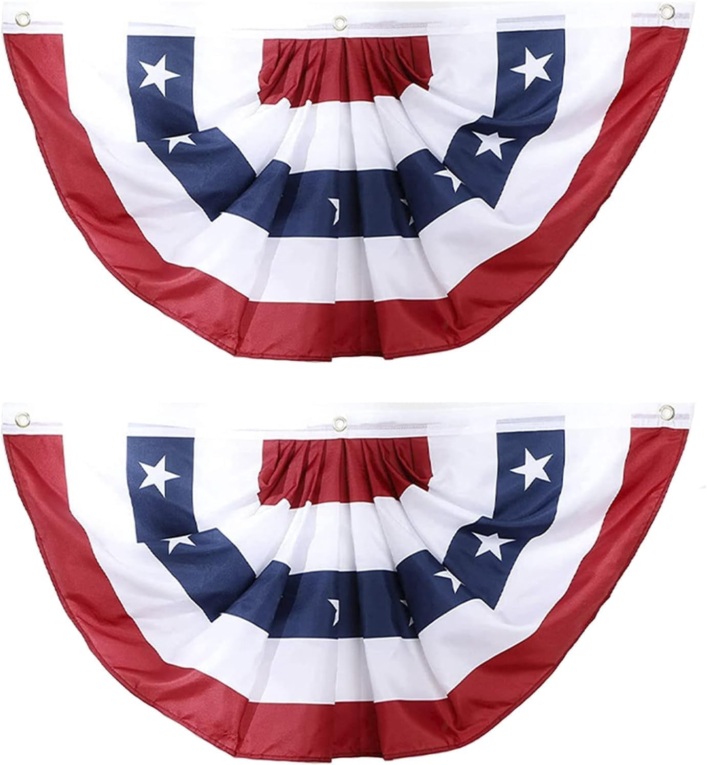 American Flag Bunting Patriotic Bunting Pleated Fan Flag with Brass ...