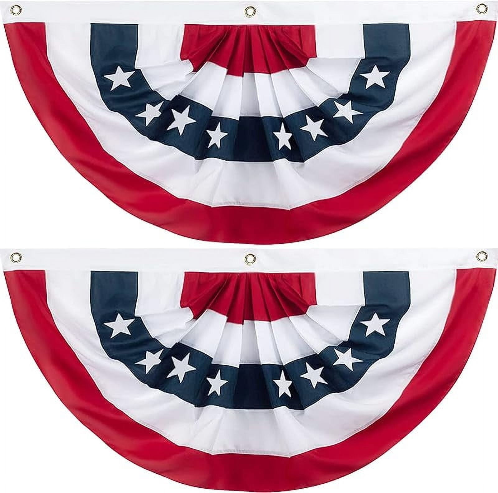 American Flag Bunting,Usa Pleated Fan Flag,2x4 Ft Half Flags Banner for ...