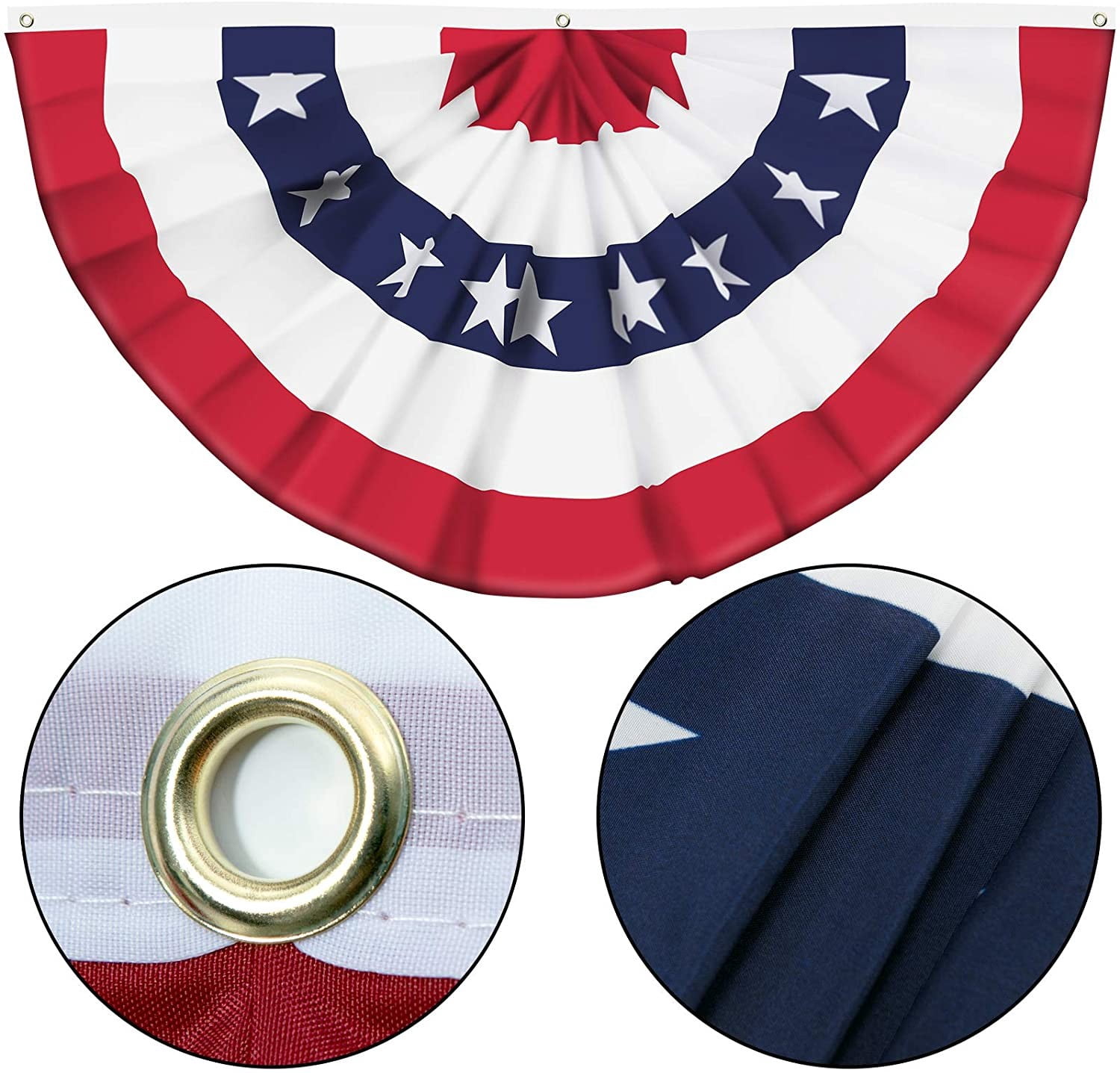 American Flag Bunting for Outside - 4th of July Pleated Fan Flags ...