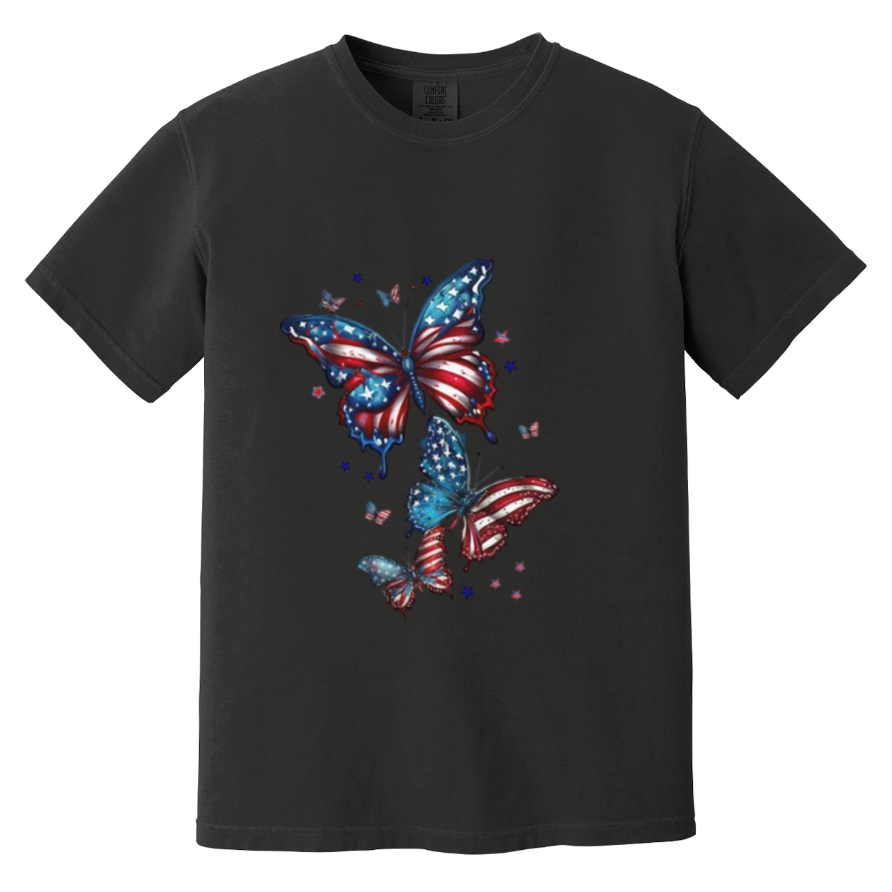 American Flag Butterfly Patriotic Graphic Comfort Color T-shirt For ...