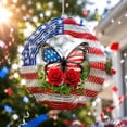 American Flag Butterfly Rose Wind Spinner,Patriotic Metal Hanging ...