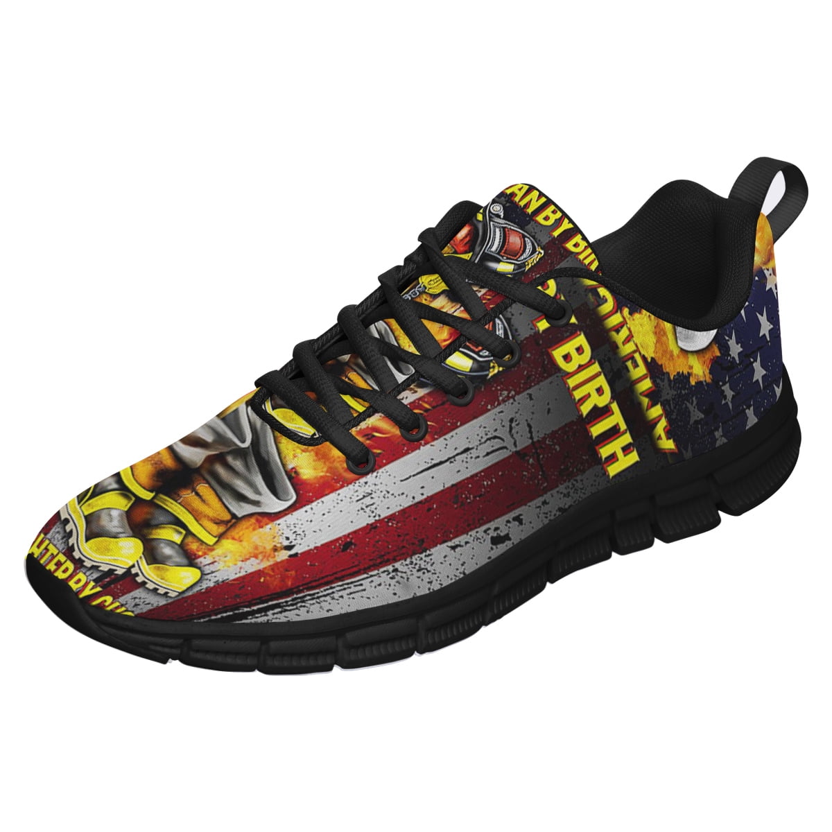 American Flag By Birth Firefighter By Choice Running Shoes Sneakers ...