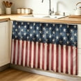 American Flag Cabinet Curtain 28"W x 51"L, Retro Blue Star Red Striped ...