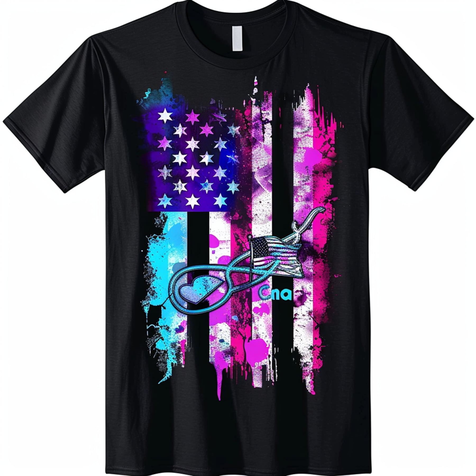 American Flag Caduceus CNA T Shirt Patriotic design with healthcare ...