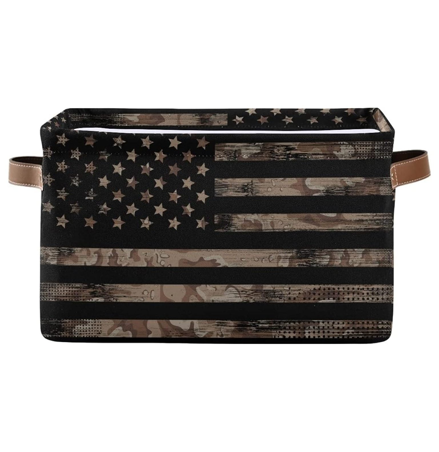 American Flag Camo Patriotic Storage Bins Basket, Vintage USA Flag ...