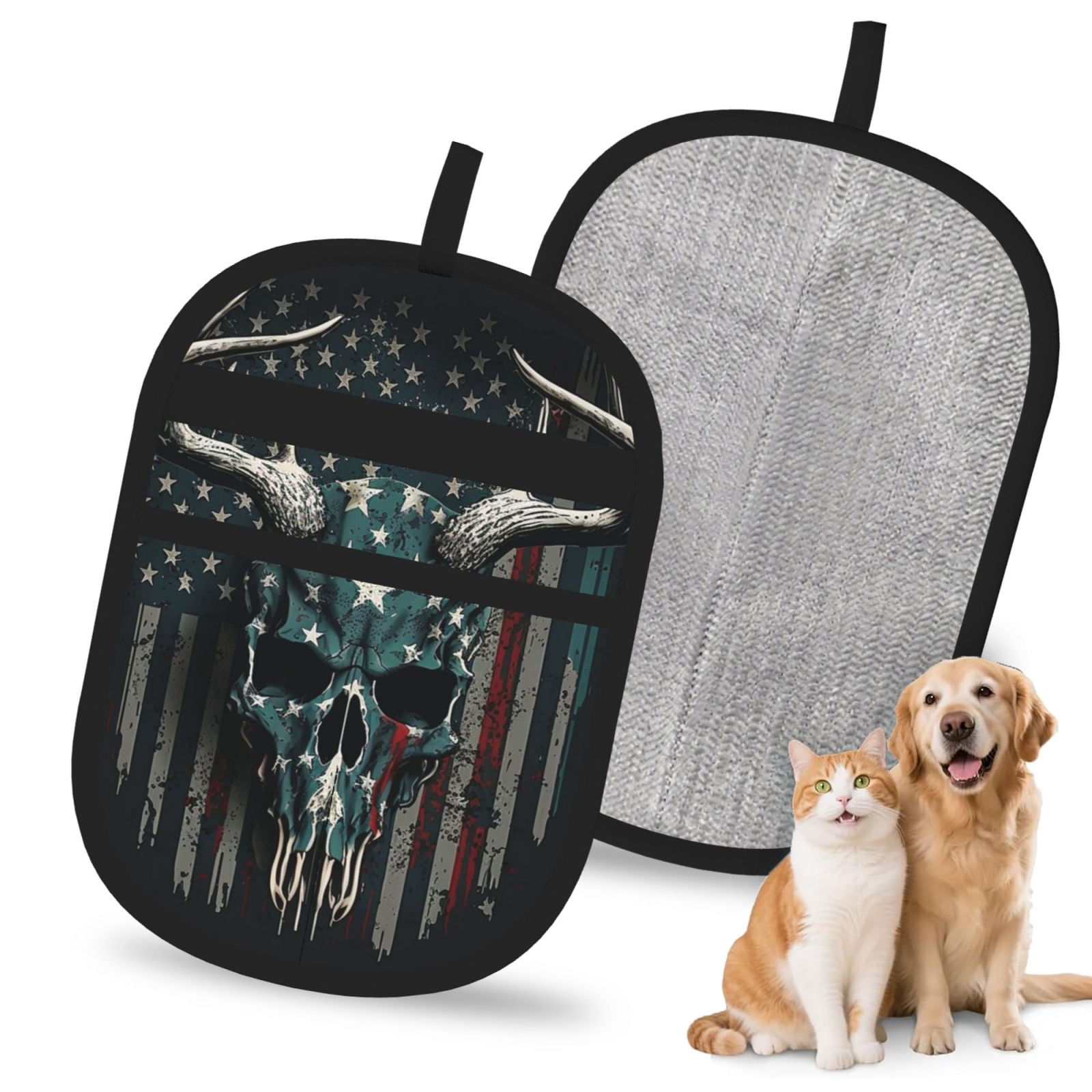 American Flag Camouflage Deer Skull Camo Pet Hair Remover Glove ...