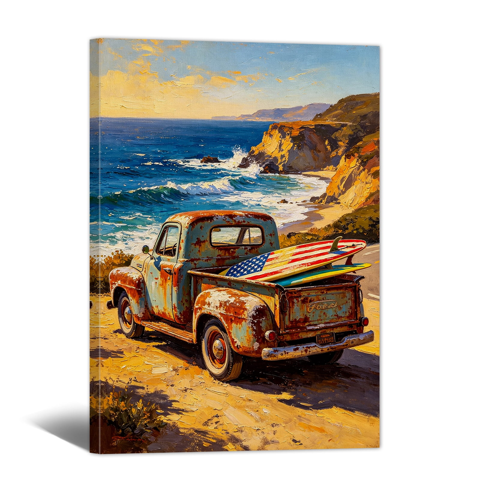 American Flag Canvas Canvas Print - Vintage Wall Art 4th of July ...