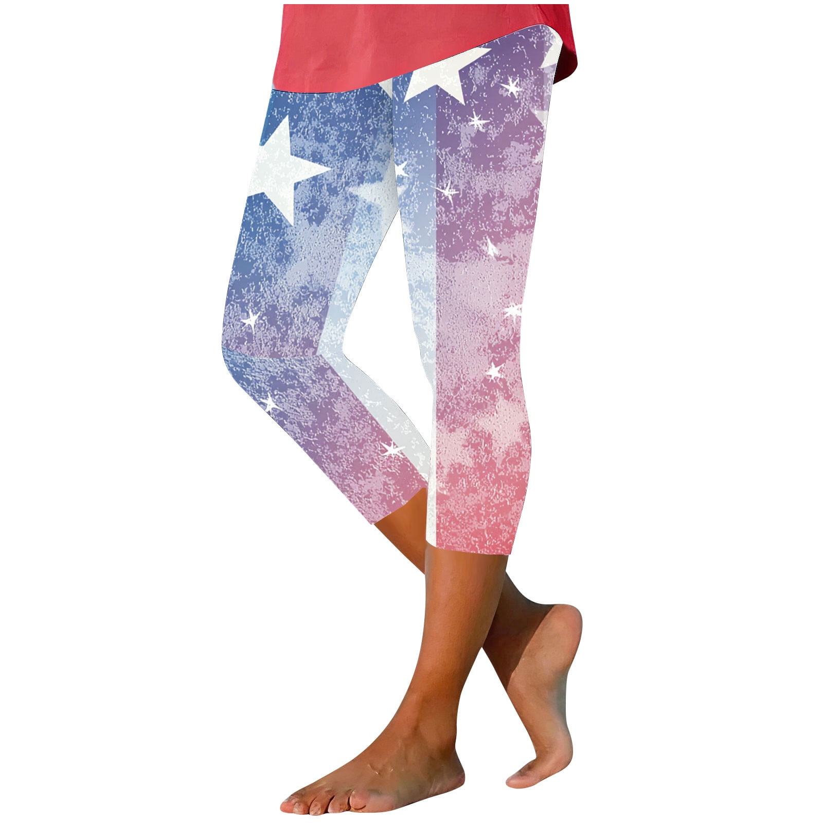 American Flag Capris for Women Stretch High Waisted Leggings Buttery ...