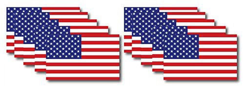 American Flag Car Decal - 10 Pack, 2-3/4" x 4" - Walmart.com