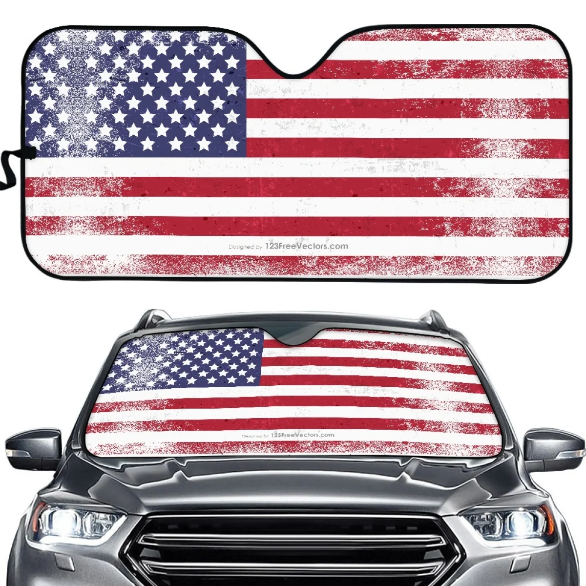 American Flag Car Front Windshield Sunshade Universal Auto UV Ray ...