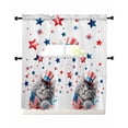 American Flag Cat Kitchen Curtains Sets 24 Inch Length with Valance ...