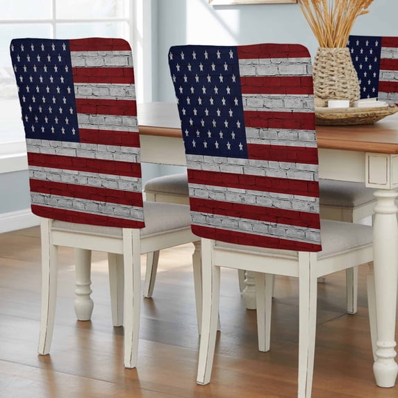 American Flag Chair Back Covers, Removable Chair Covers for Dining ...