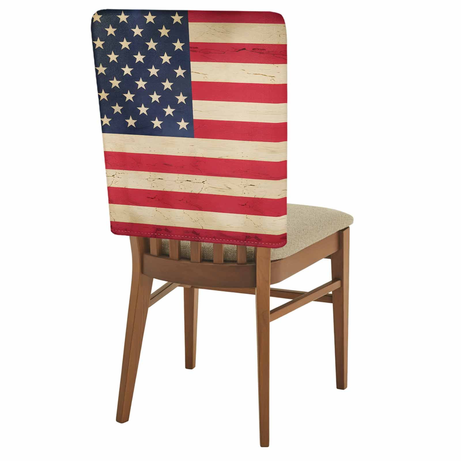 American Flag Chair Back Covers Set of 6, Farmhouse Blue Star Red ...