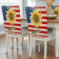 American Flag Chair Back Covers, Sunflower Vintage USA Flag Removable ...