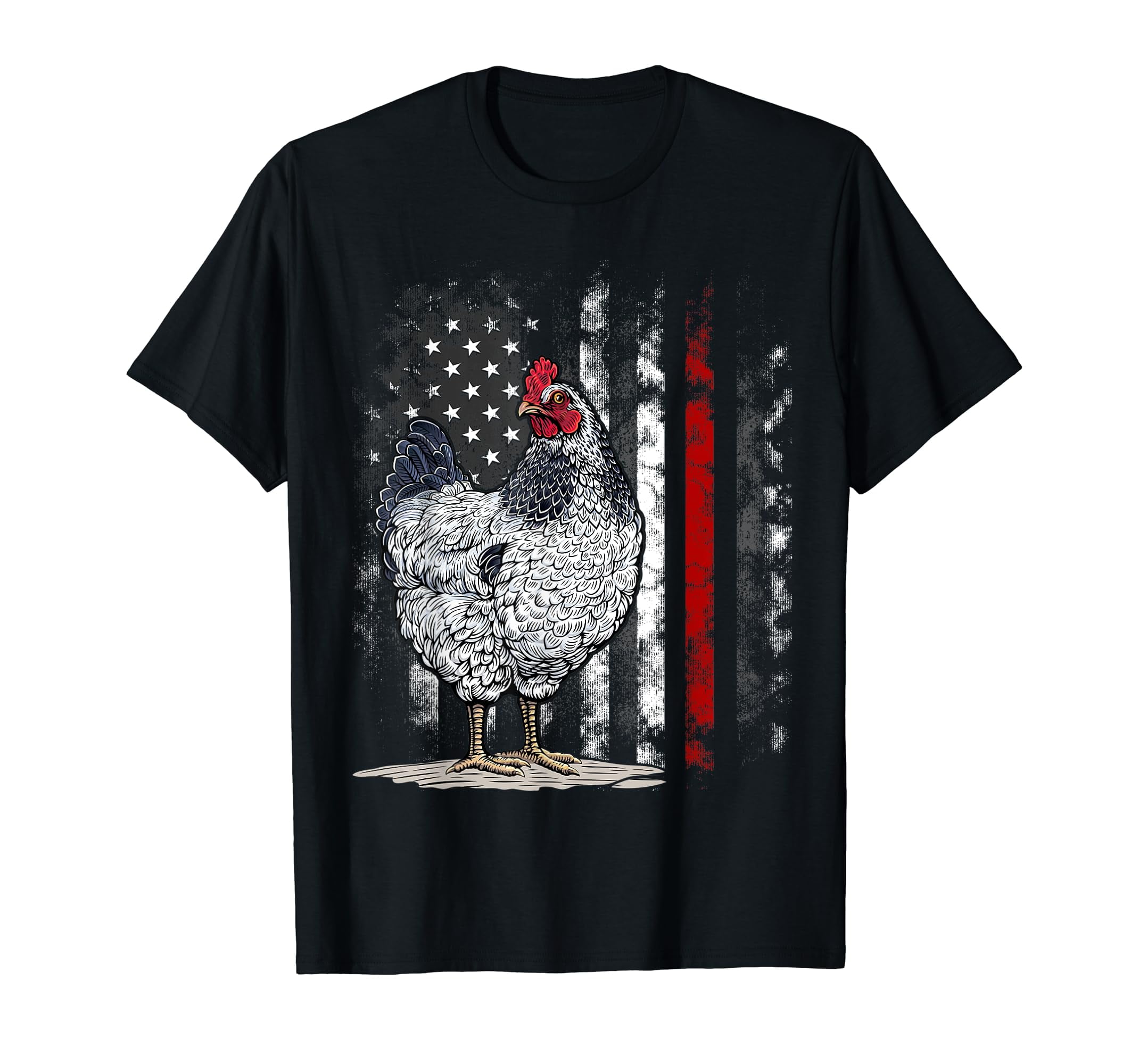 American Flag Chicken Vintage Farm Animal Farmer T-Shirt - Walmart.com