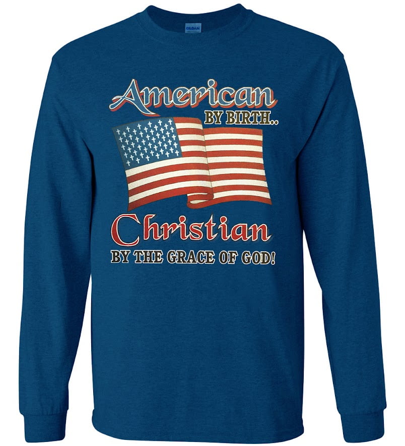 American Flag Christian T-shirt Long Sleeve Mens - Walmart.com