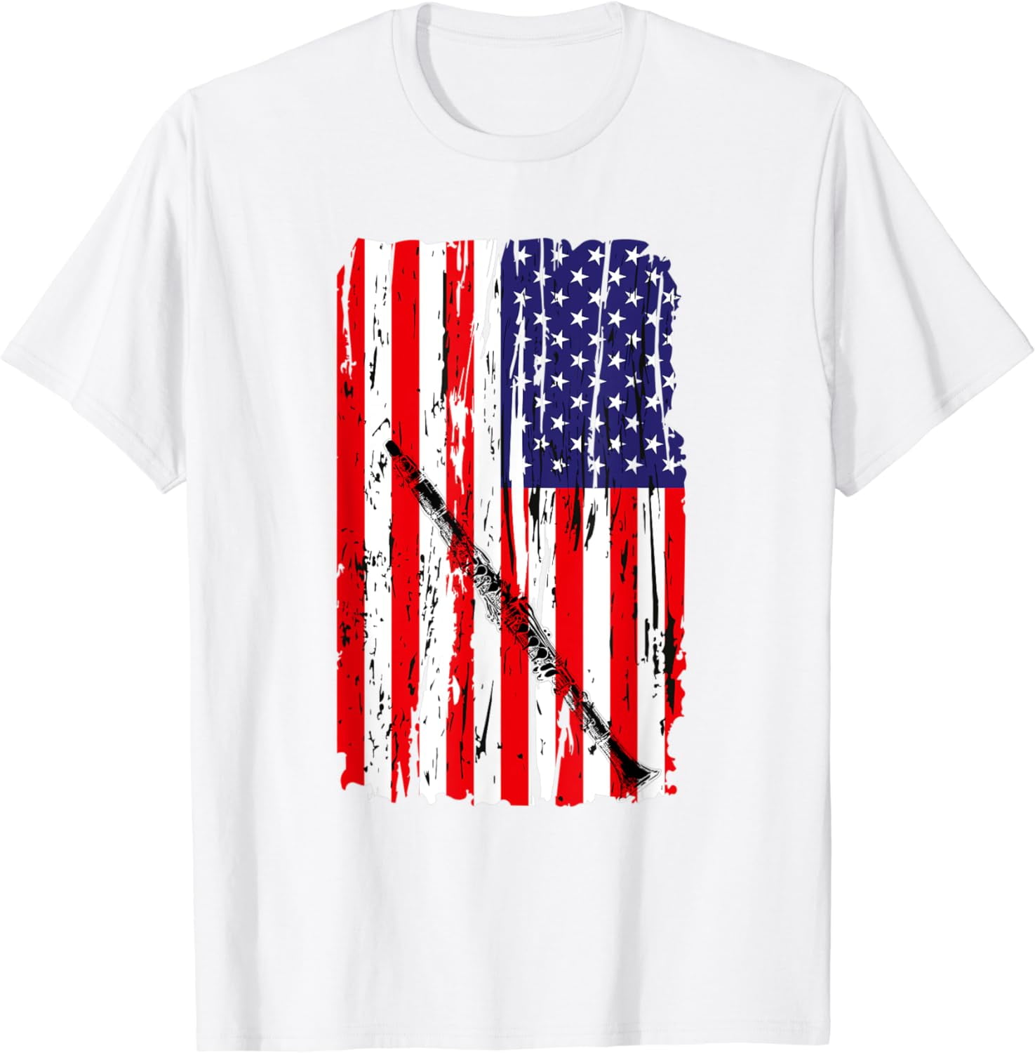 American Flag Clarinet TShirt Flute Musician Instrument Gift T-Shirt ...