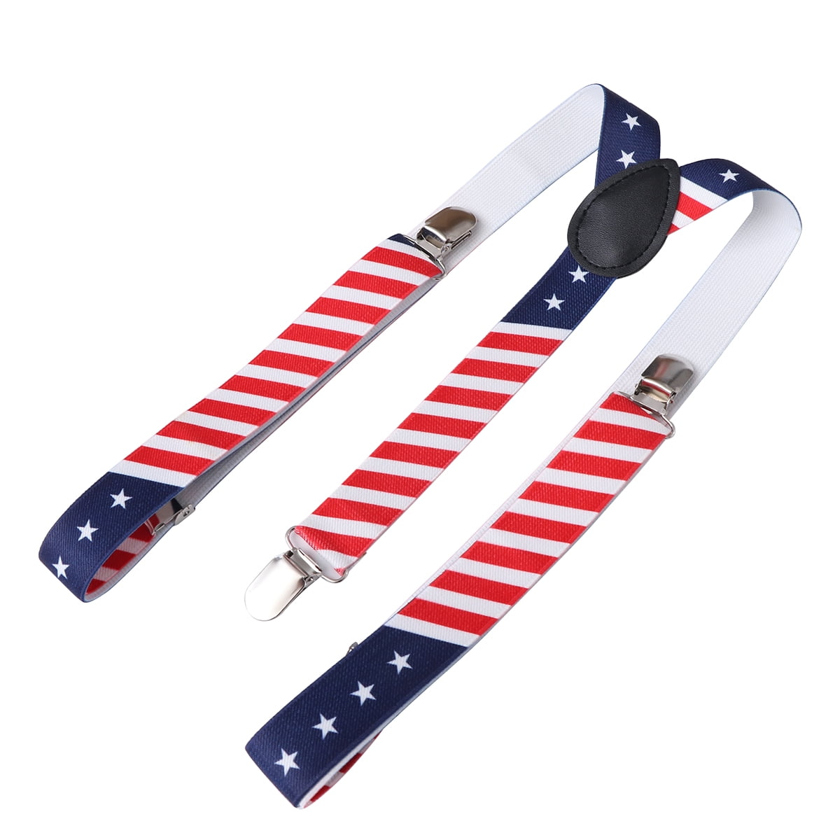 American Flag Clip-on Suspenders Adjustable Printing Elastic Y-shaped ...