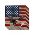 American Flag Cloth Napkins Set of 4 Reusable Dinner Napkins, Eagle ...